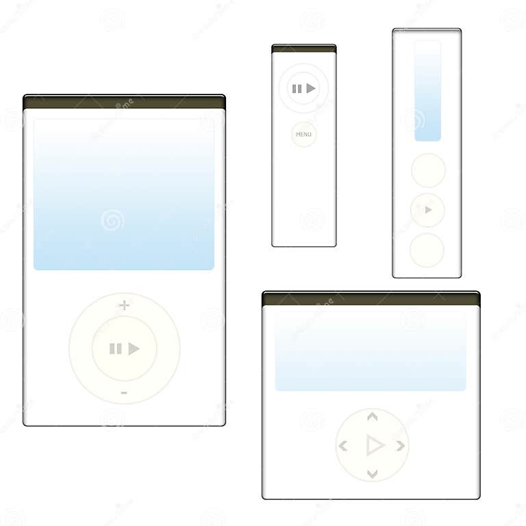 White MP3 Players and Its Different Models Stock Illustration ...