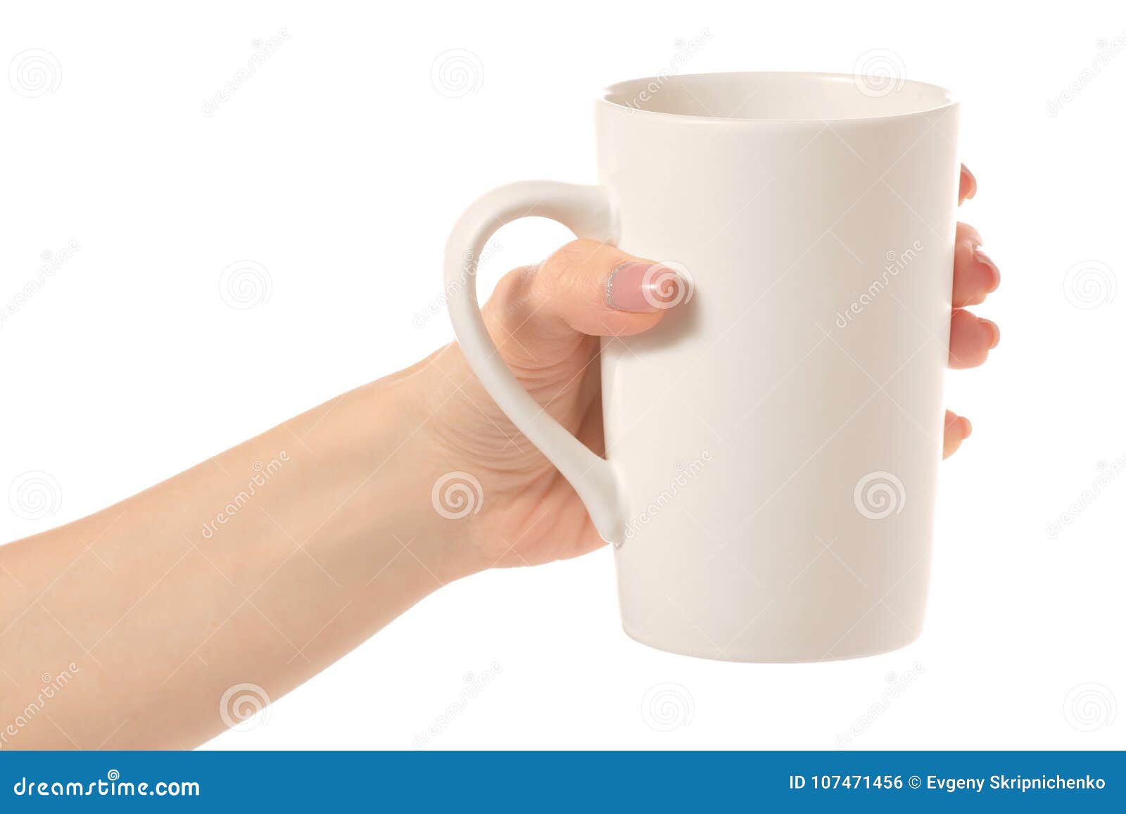 White Mug in Hands Isolated Stock Photo - Image of glass, espresso ...
