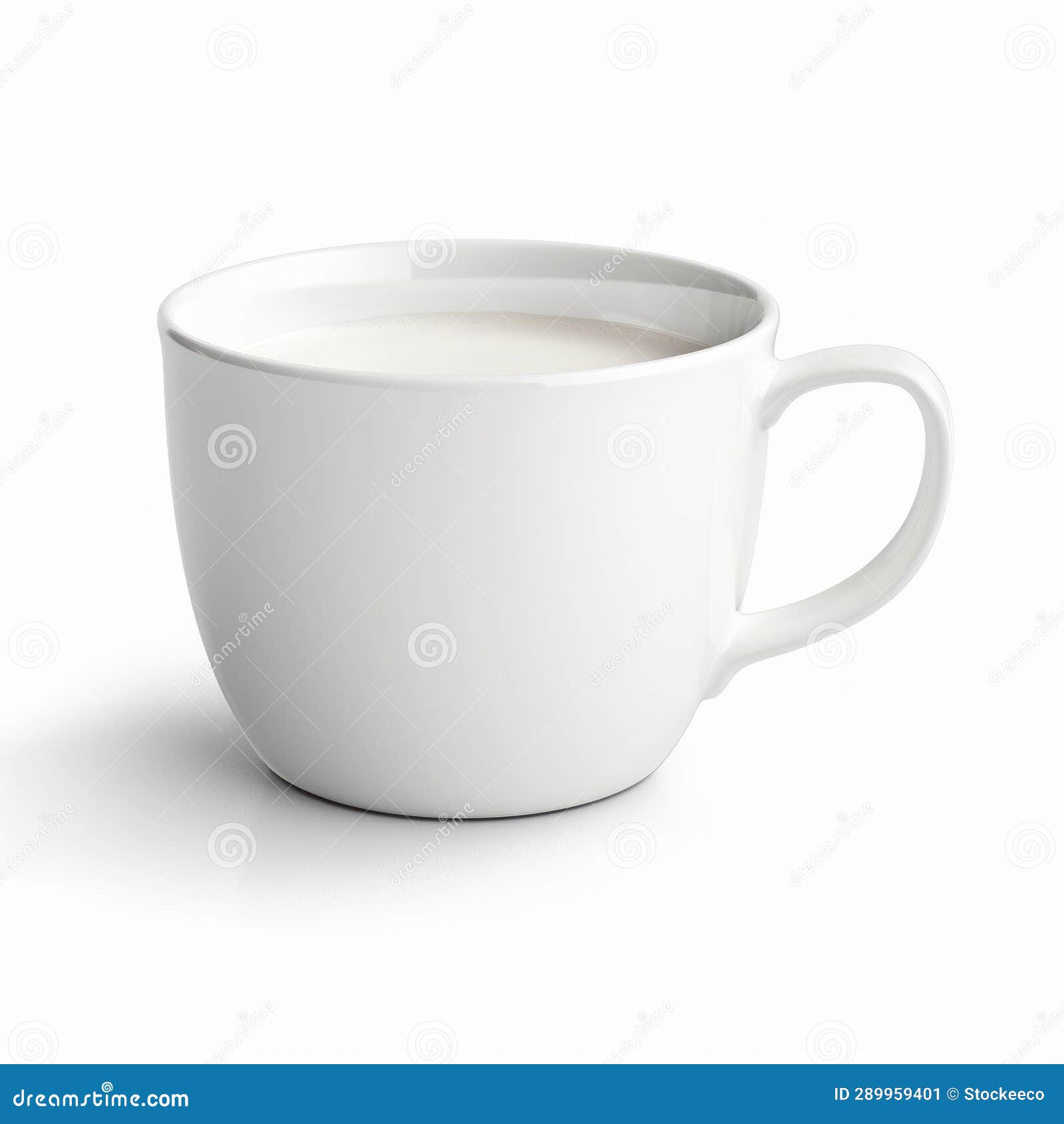 White Mug with Milk on White Background - Stock Photo Stock ...