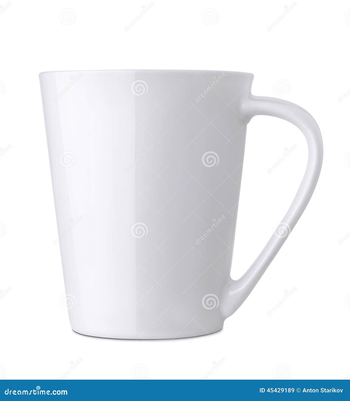 White mug stock image. Image of glazed, front, reflection - 45429189