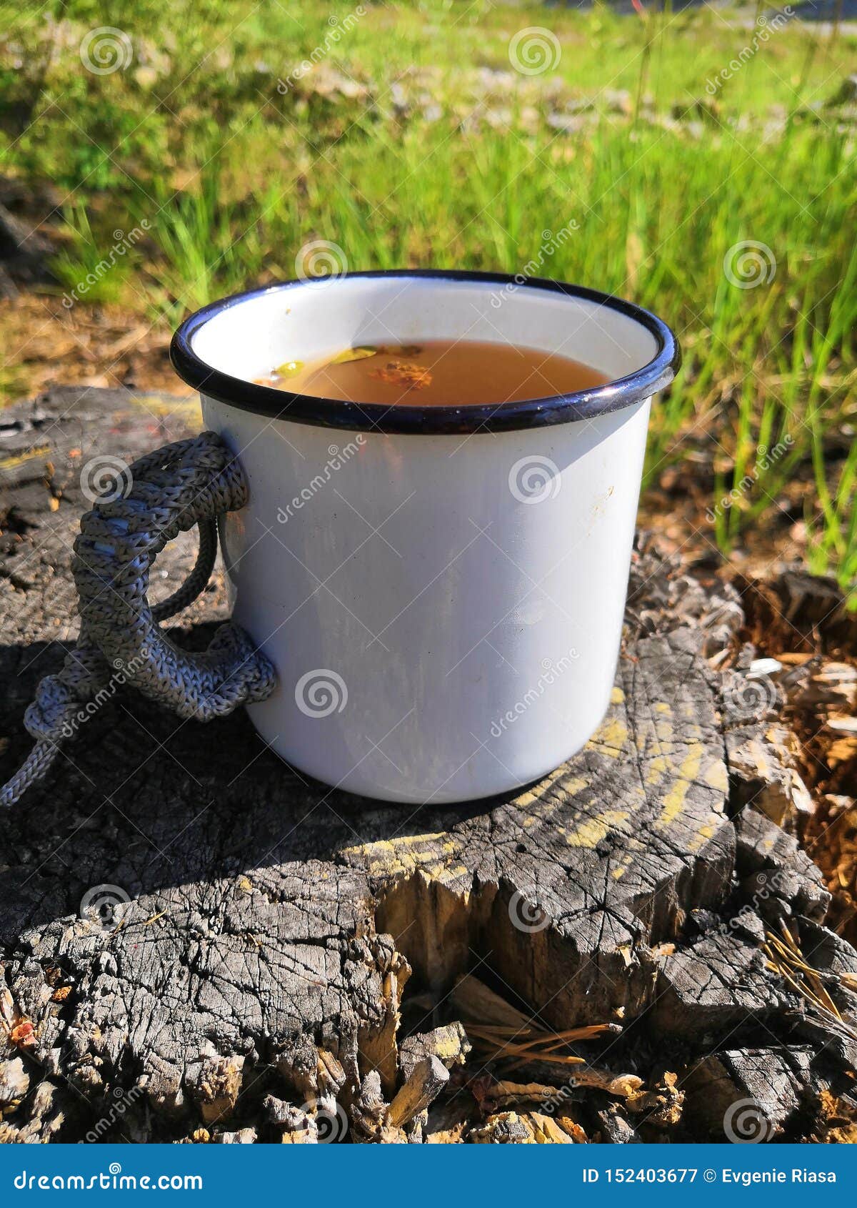 White mug on the stump stock image. Image of white, colored - 152403677