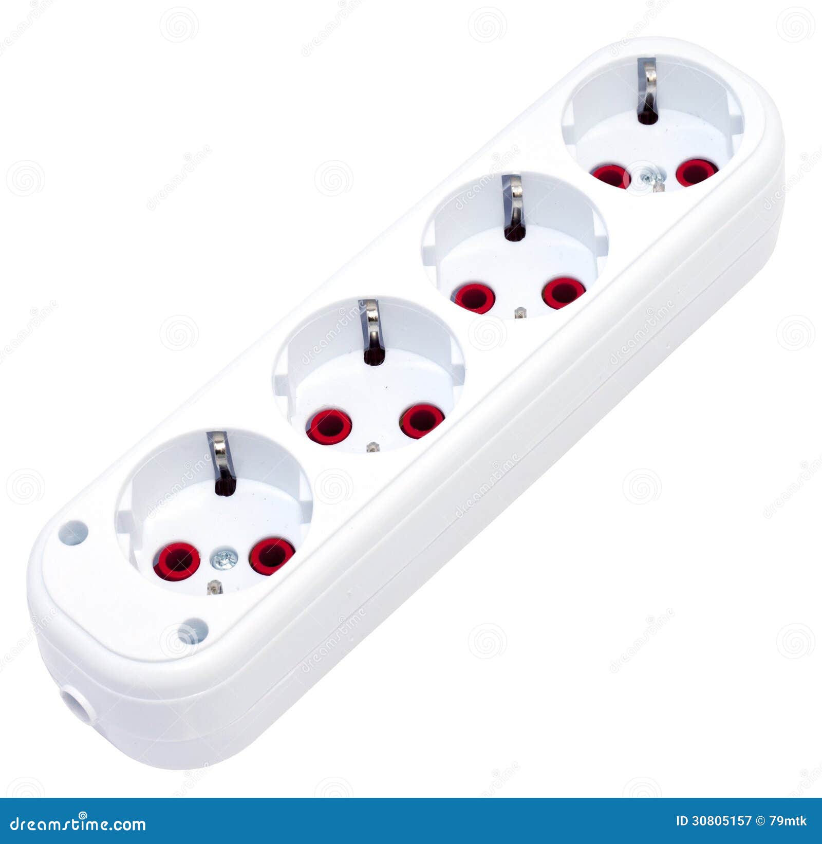 White Multiple Socket (with Clipping Path) Stock Image - Image of ...