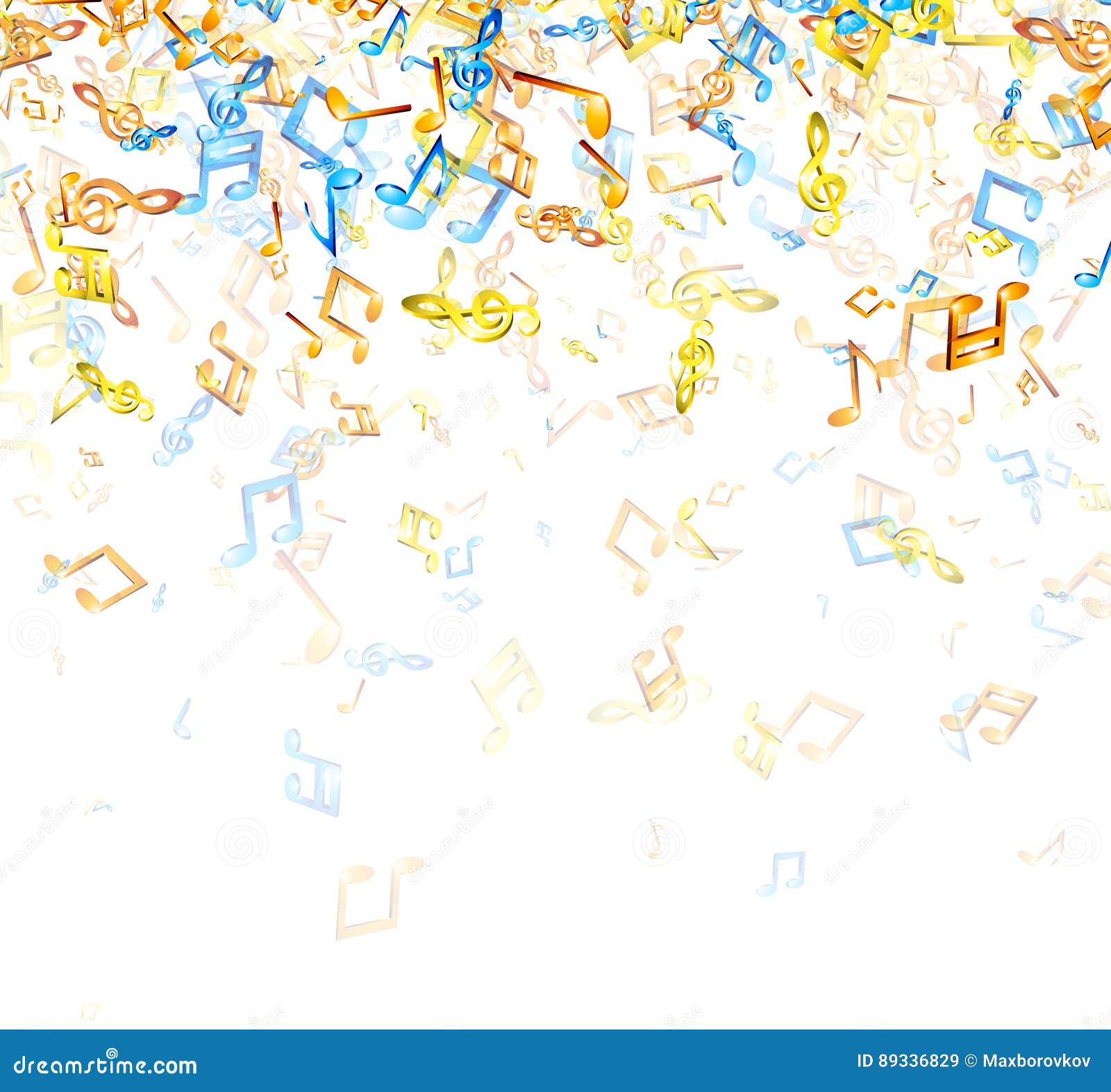 White Musical Background with Notes. Stock Vector - Illustration of ...