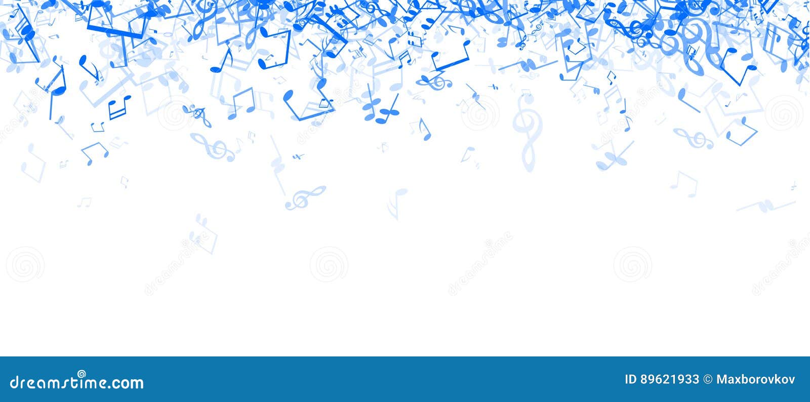 White Musical Banner with Notes. Stock Vector - Illustration of ...