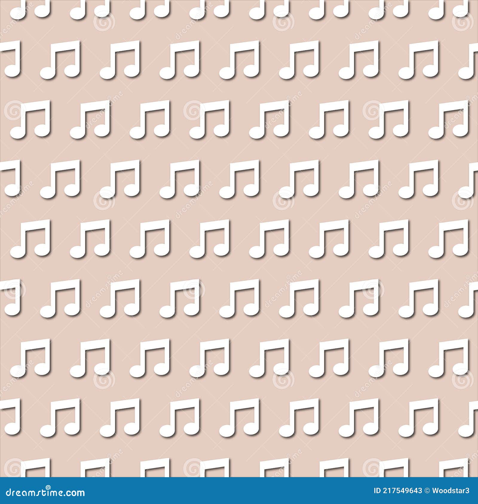 White Musical Note on Pale Beige, Coffee Color Background, Paper Cut ...