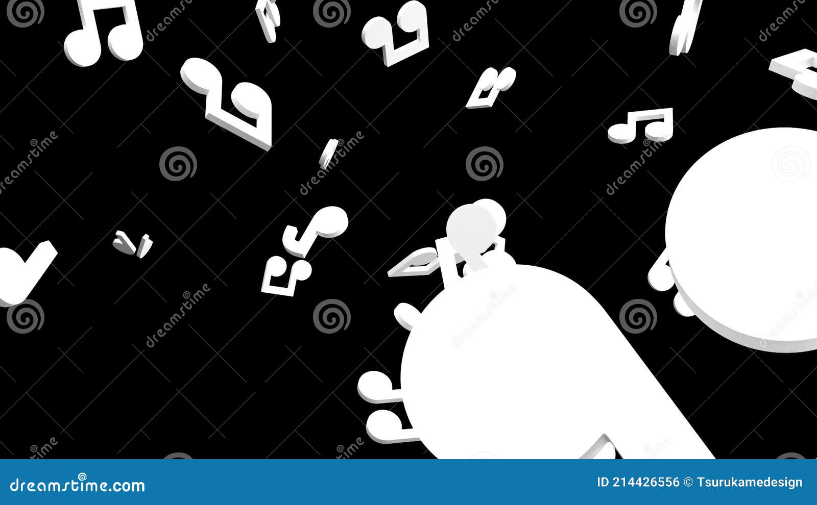 White Musical Notes on Black Background. Stock Footage - Video of ...