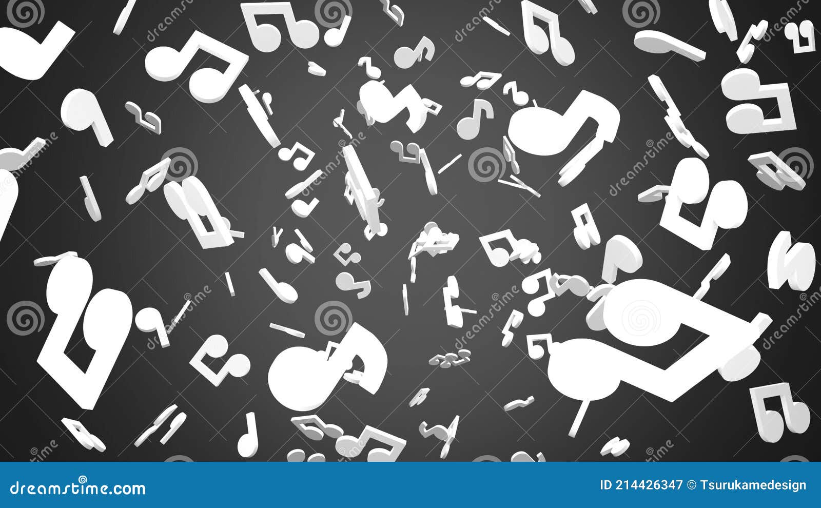 White Musical Notes on Gray Background. Stock Video - Video of motion ...