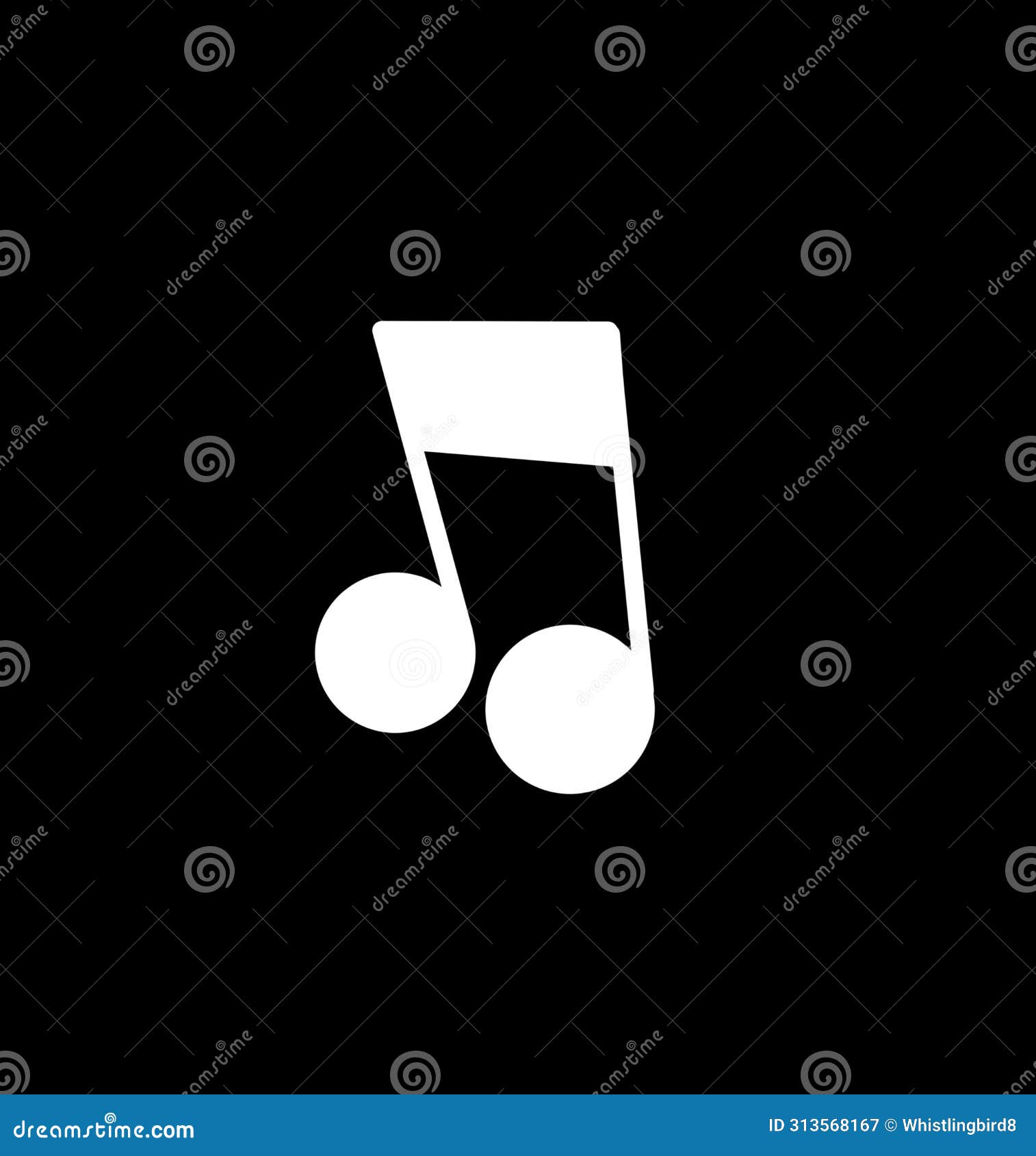 White Musical Notes Illustration on Color Black Stock Illustration ...