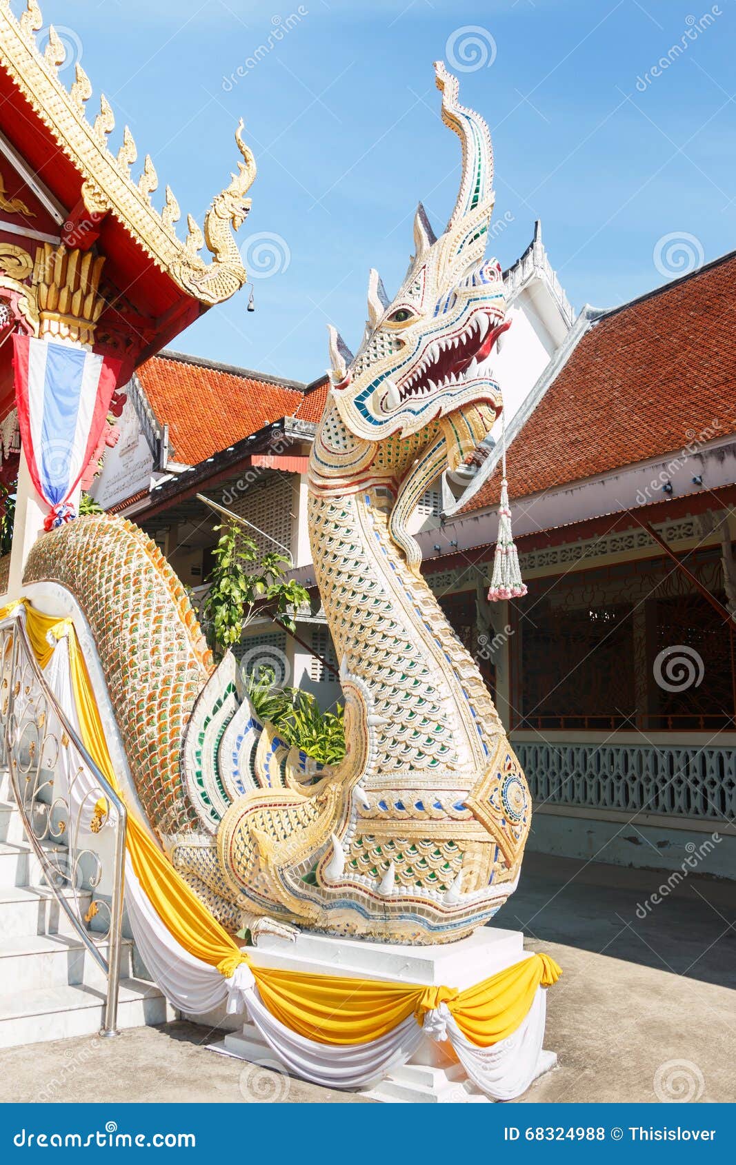 White Naga statue stock photo. Image of buddhism, scary - 68324988