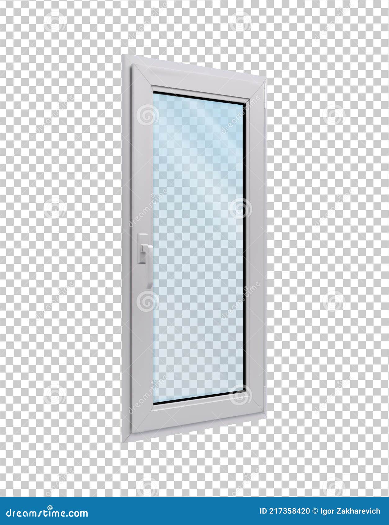 White Narrow Window in Side View on a Transparent Background. Stock ...