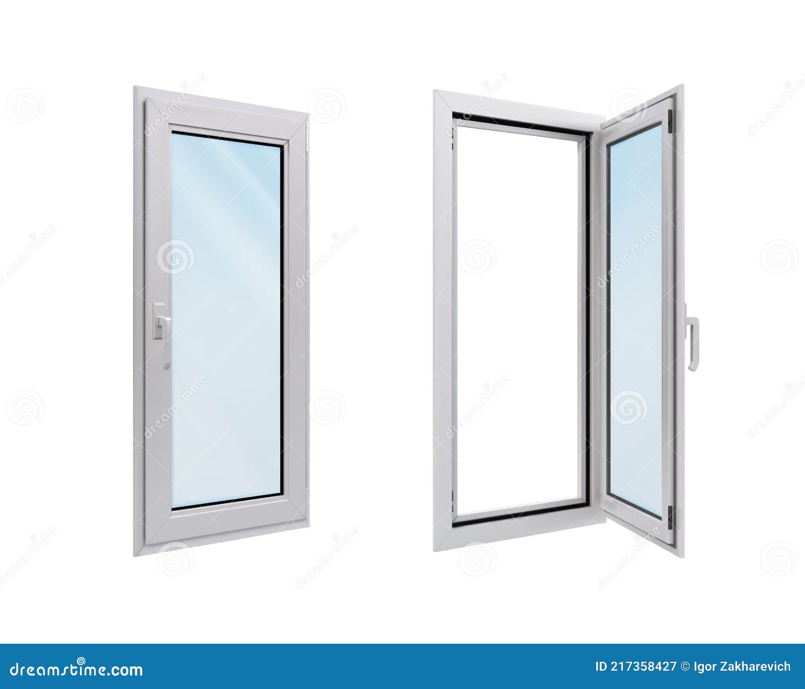 White Narrow Windows in Side View on a White Background. Stock Vector ...