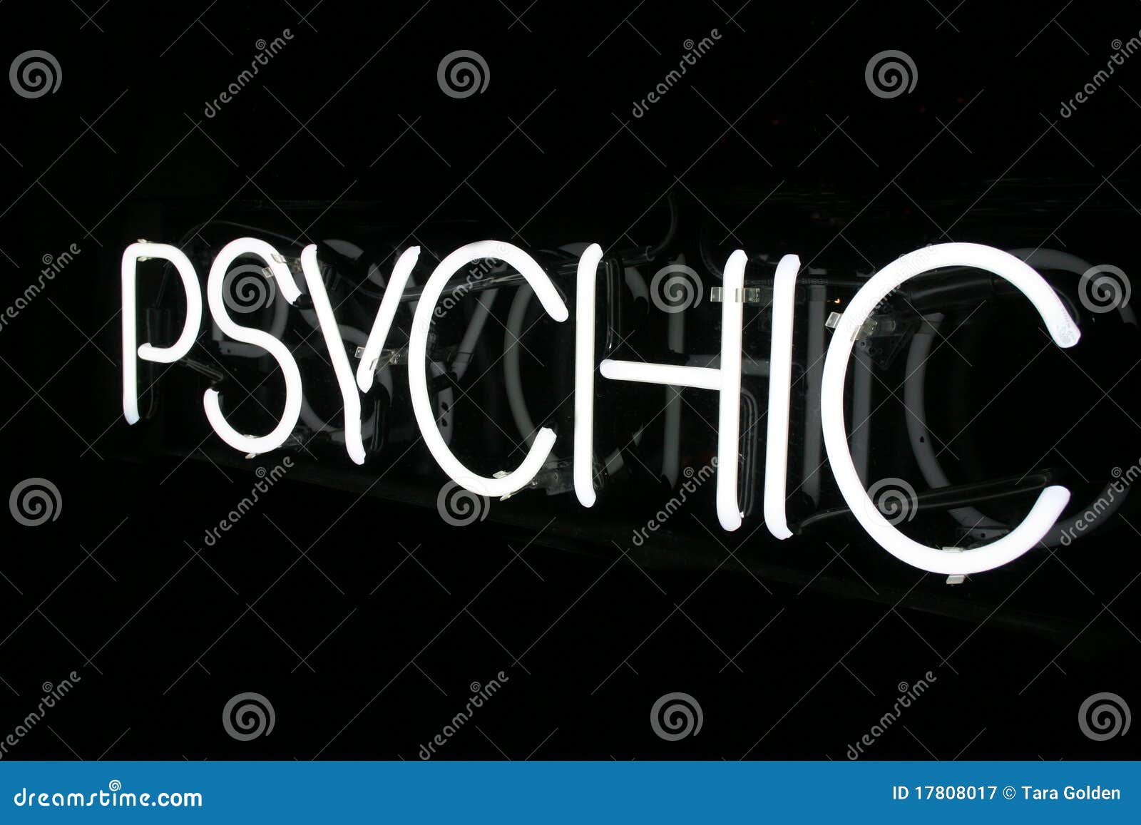 White Neon Psychic Sign 2 stock image. Image of sign - 17808017