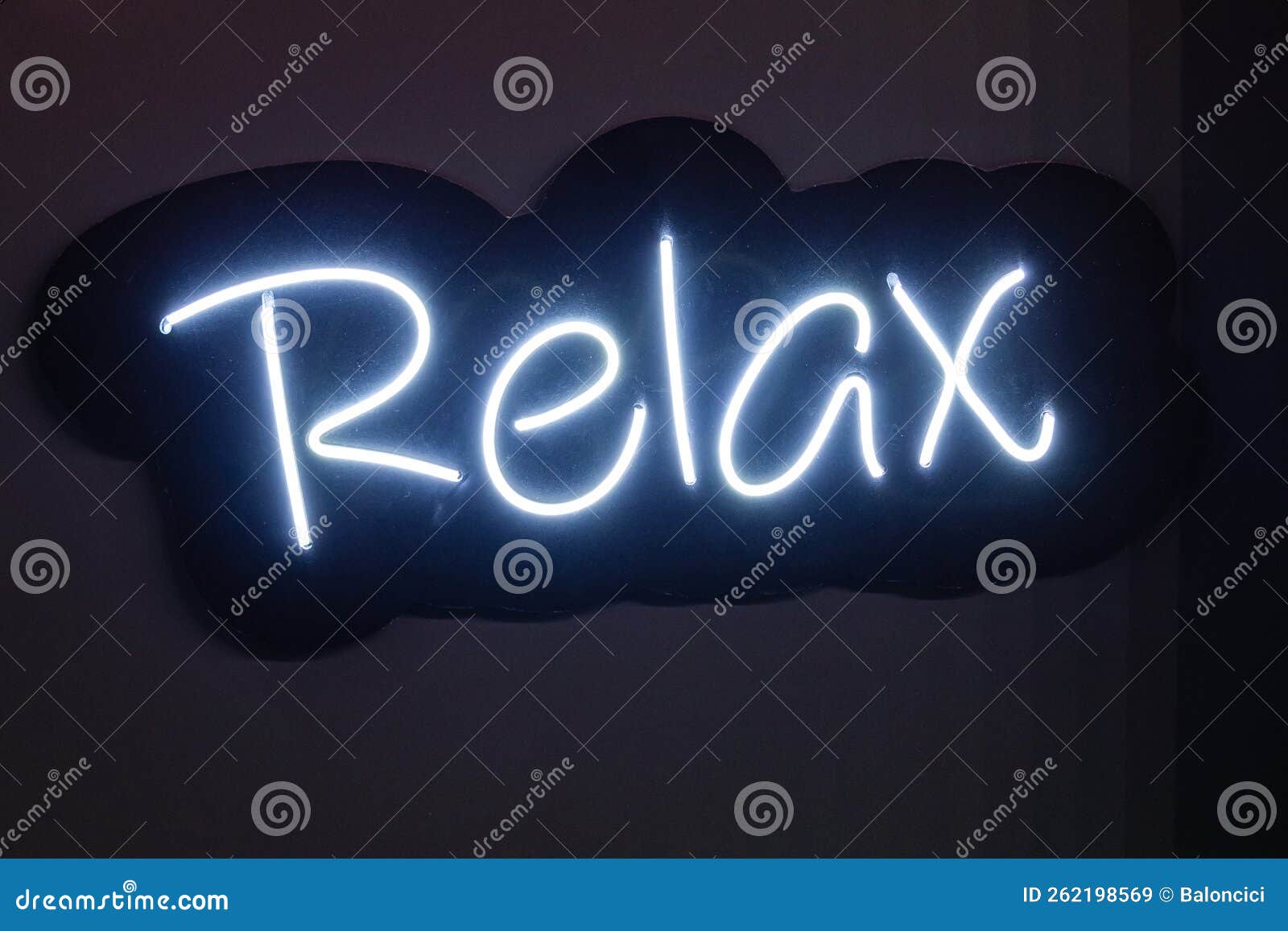 White Neon Relax stock image. Image of sign, black, relax - 262198569