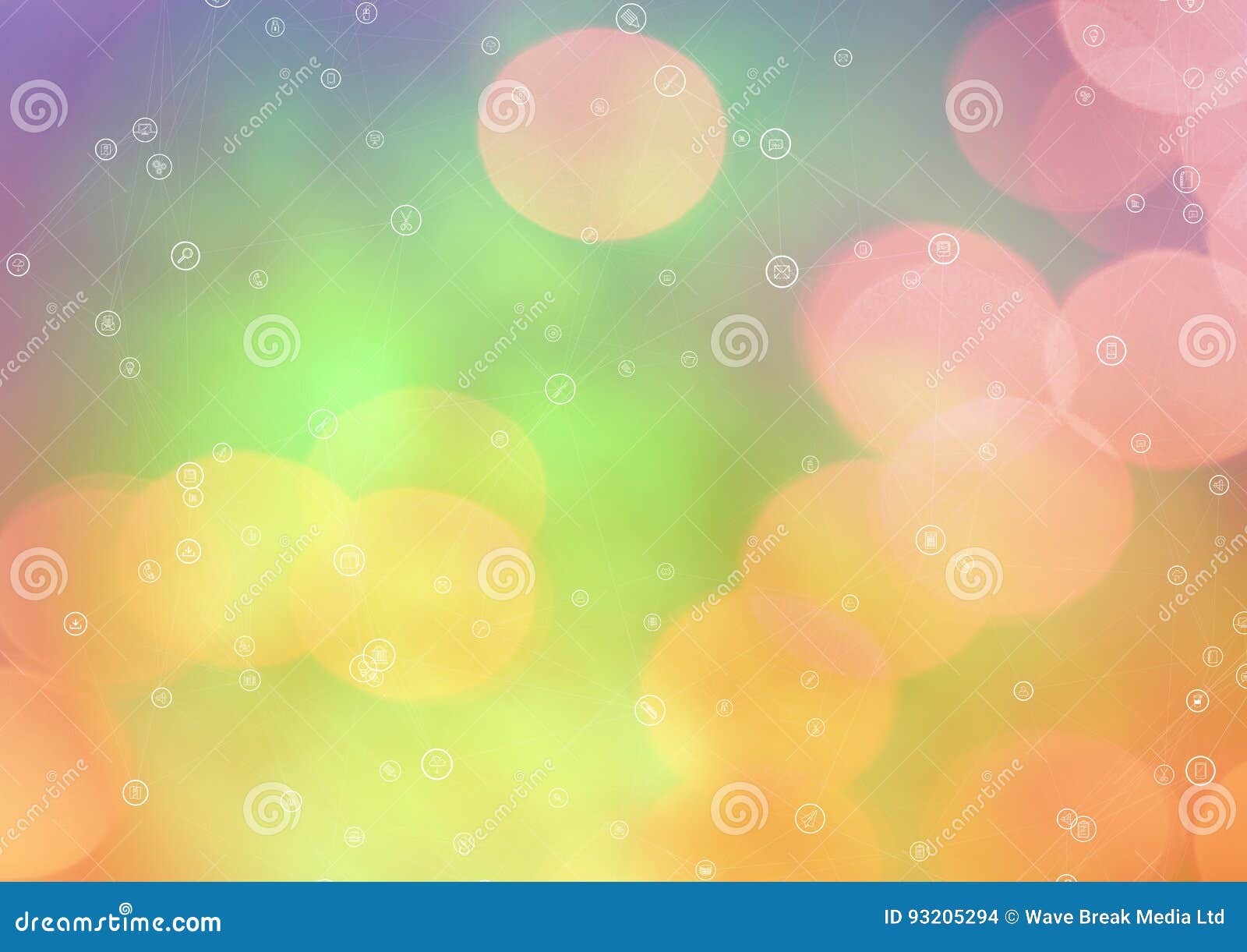 White Network Against Multi-coloured Bokeh Stock Illustration ...