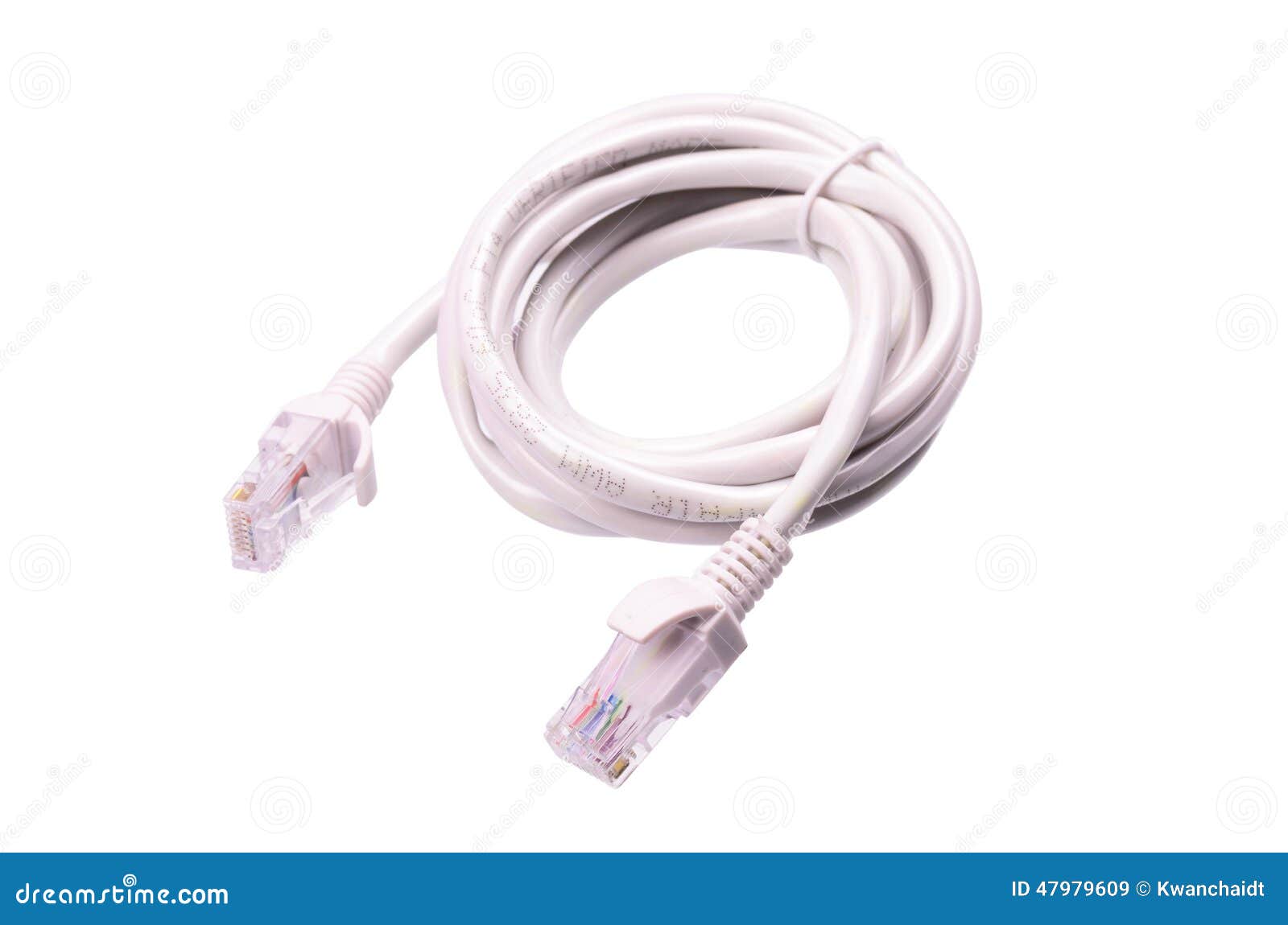 White Network Cable on White Background Stock Image - Image of line ...