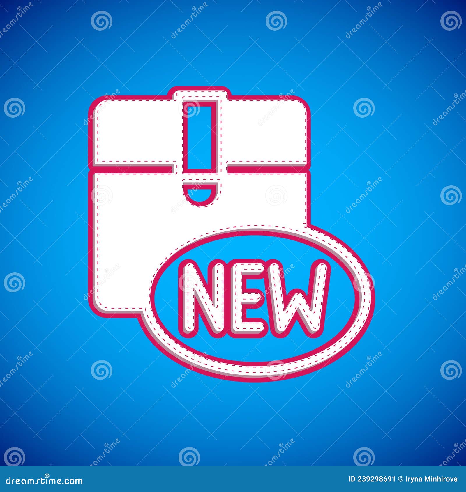 White New Collection Icon Isolated on Blue Background. Vector Stock ...