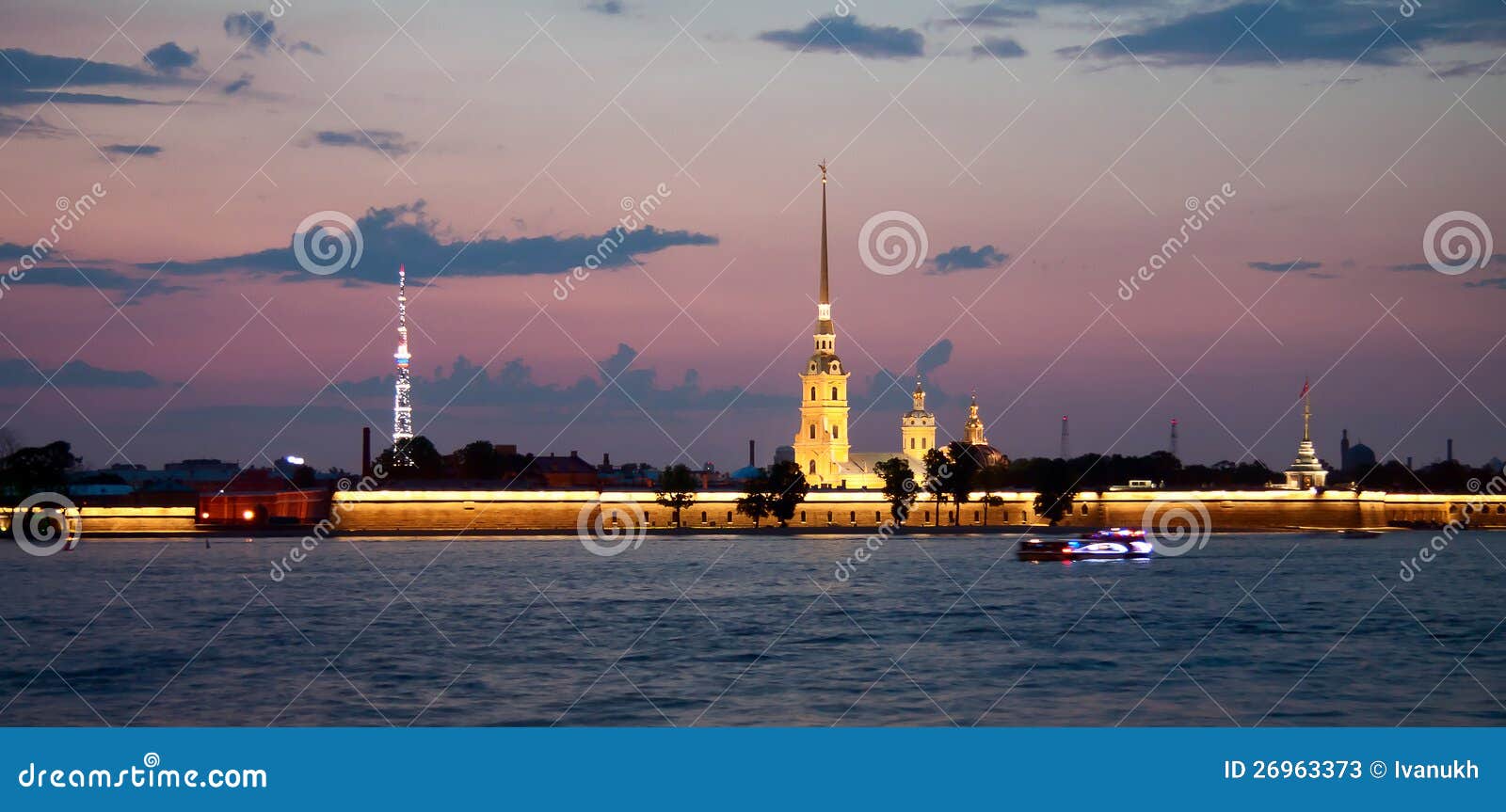 White Nights, Saint-Petersburg Stock Image - Image of night, cathedral ...