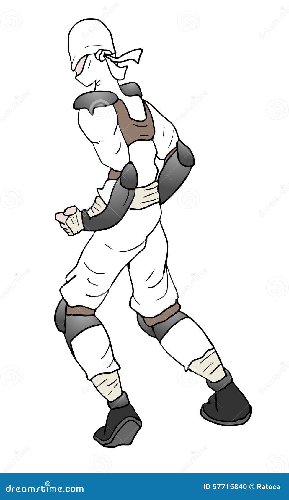 White ninja illustration stock vector. Illustration of character - 57715840
