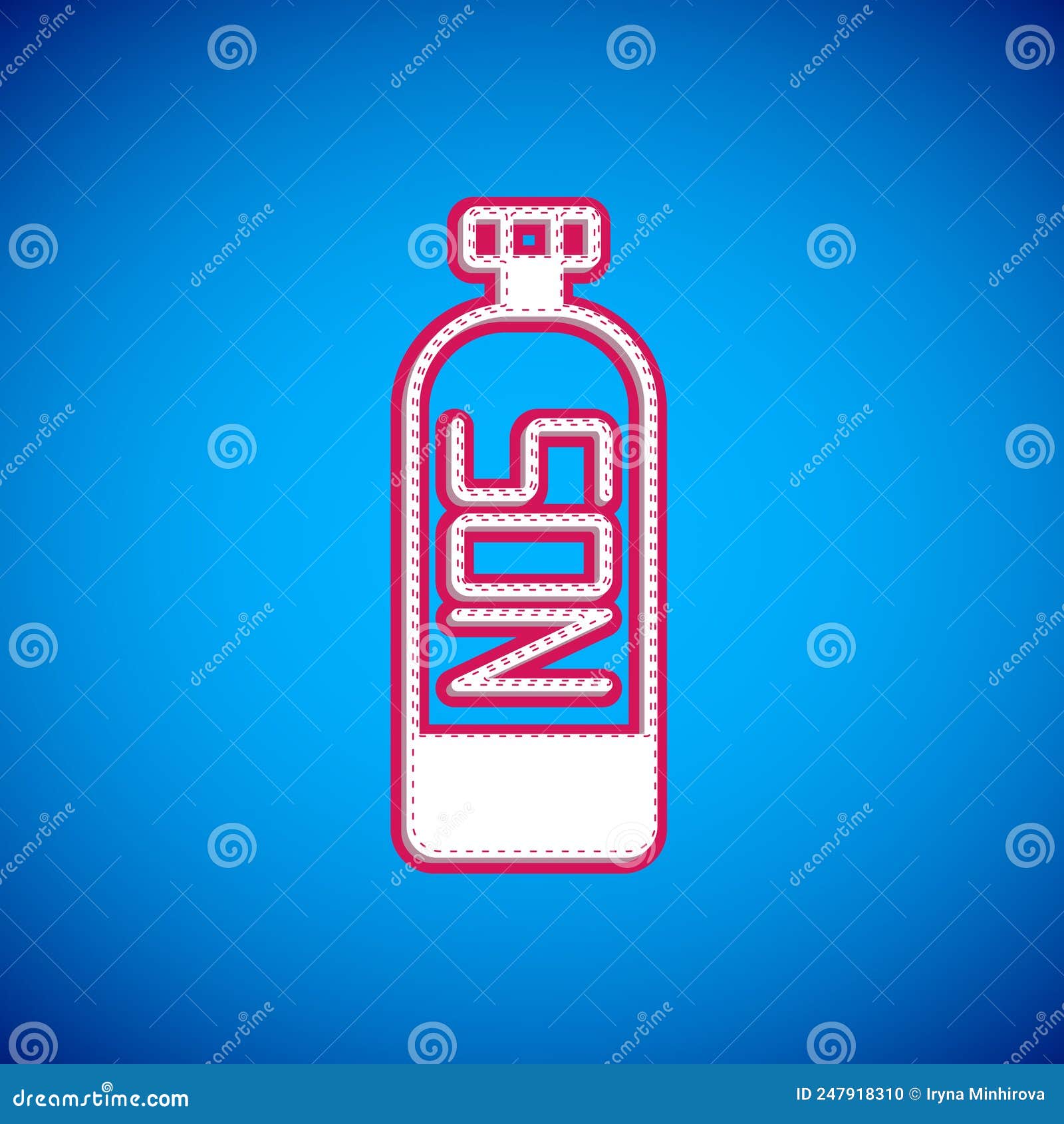 White Nitrous Oxide Icon Isolated on Blue Background. Vector Stock ...