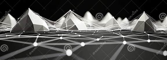 A White Node and Line Network Structure Stock Illustration ...