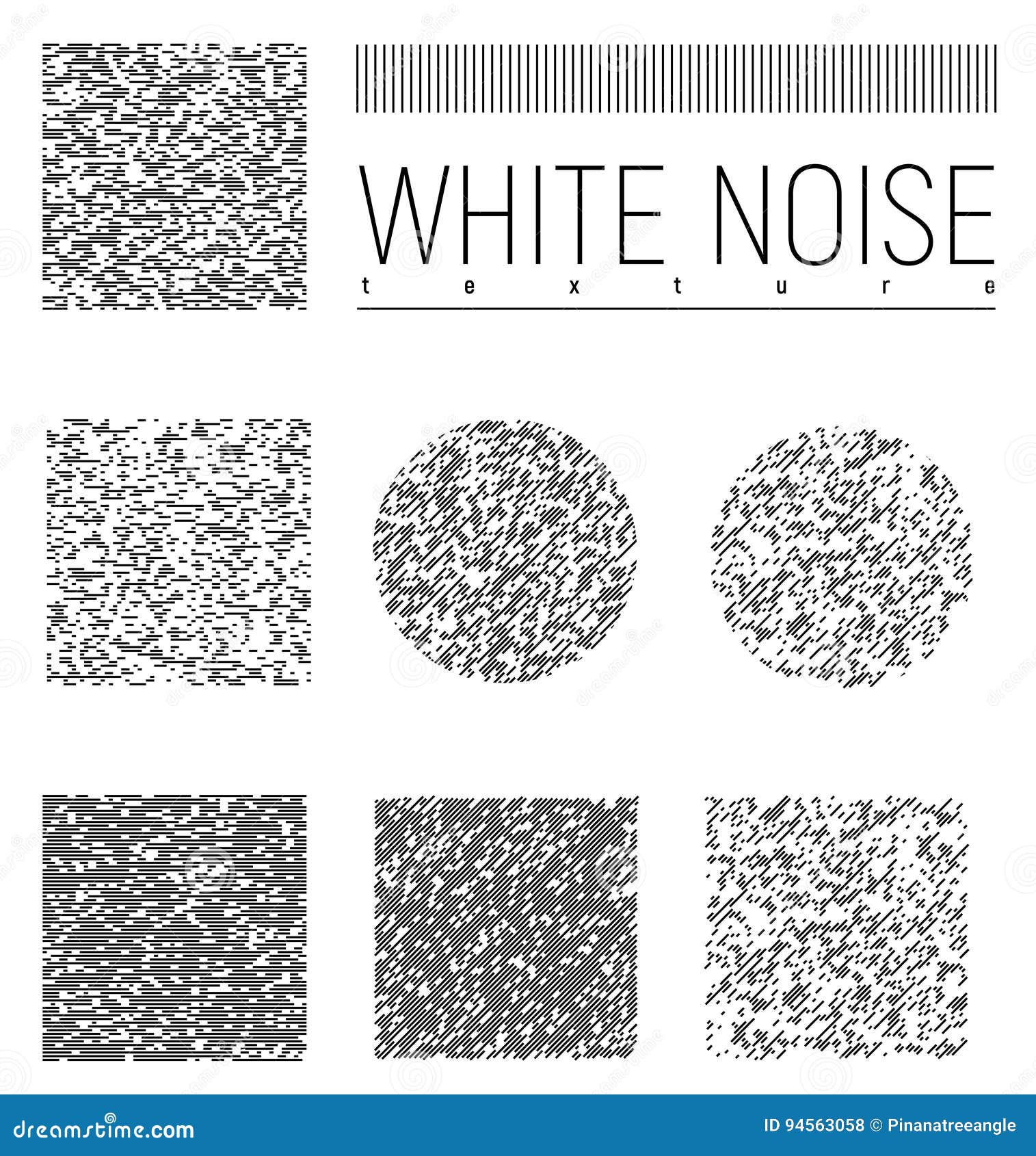 White Noise Interference Textures Set Stock Illustration - Illustration ...