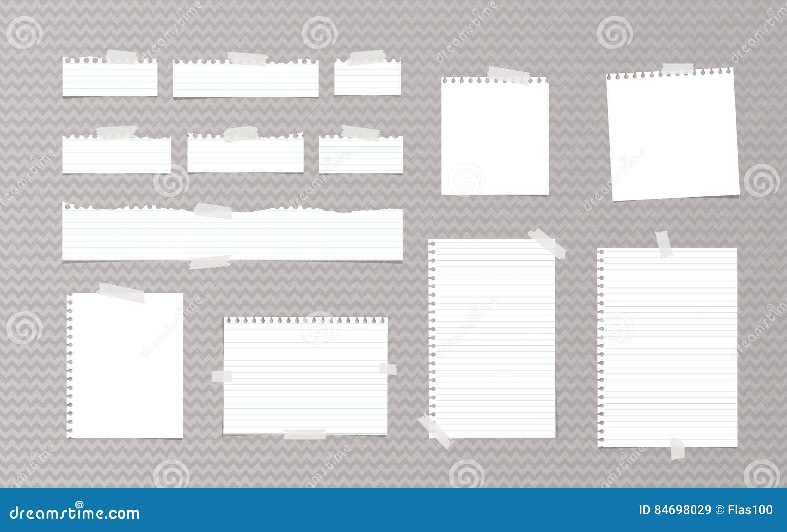 White Note, Notebook, Copybook Paper Strips and Sheets Stuck with ...