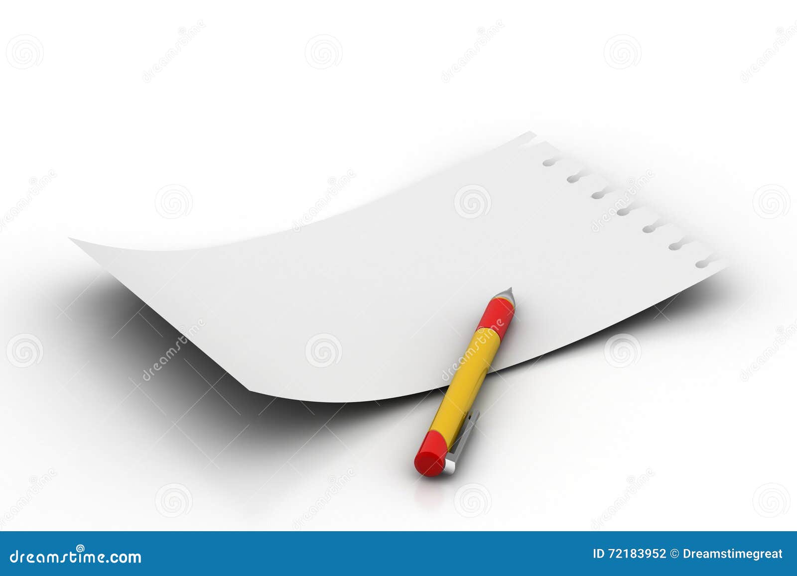 White note pad with pen stock illustration. Illustration of education ...