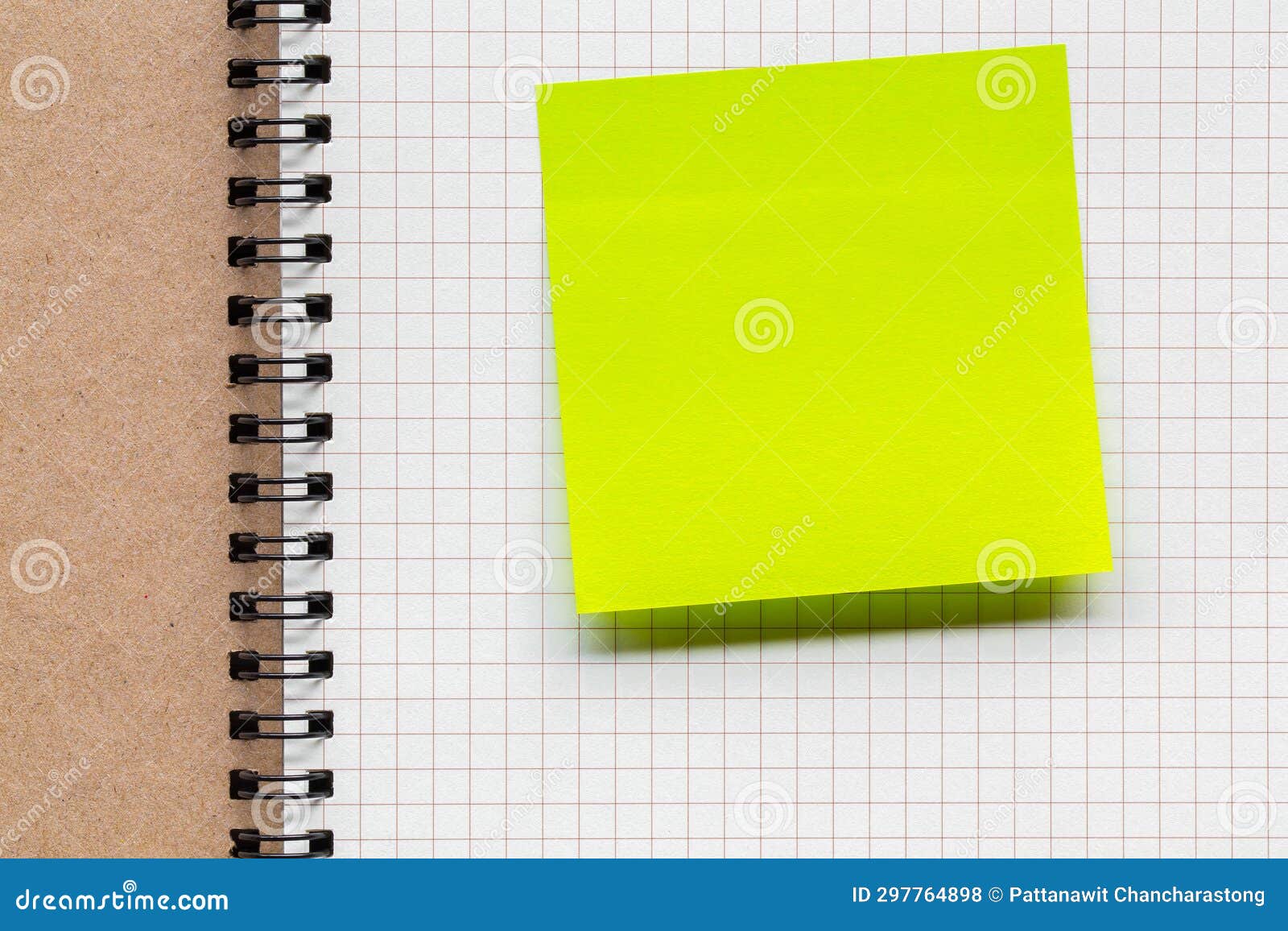 White Note Paper Bookmark with Sticker Note on Book Lined Pages Stock ...