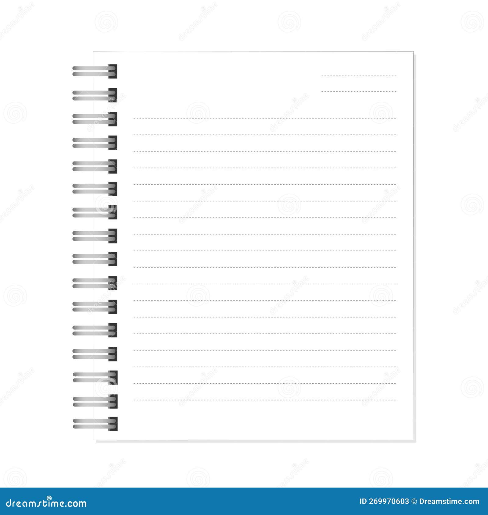 White Notebook with Dotted Lines Can Shred Stock Vector - Illustration ...