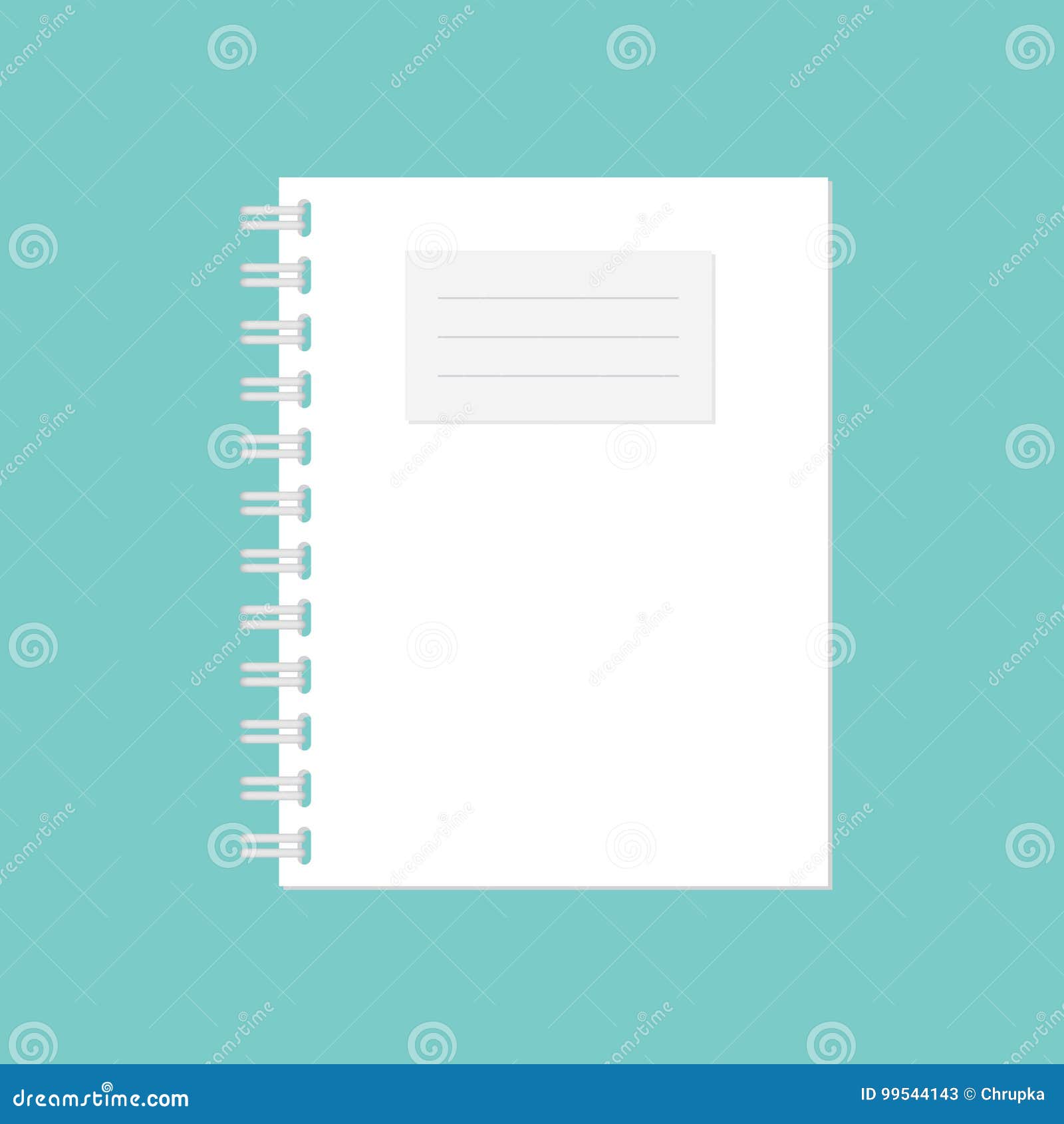 White notebook stock vector. Illustration of school, contour - 99544143