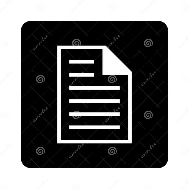 White Notebook Icon in Black Square Stock Illustration - Illustration ...