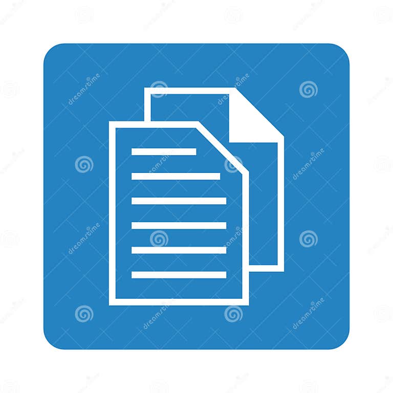 White Notebook Icon in Blue Square Stock Illustration - Illustration of ...