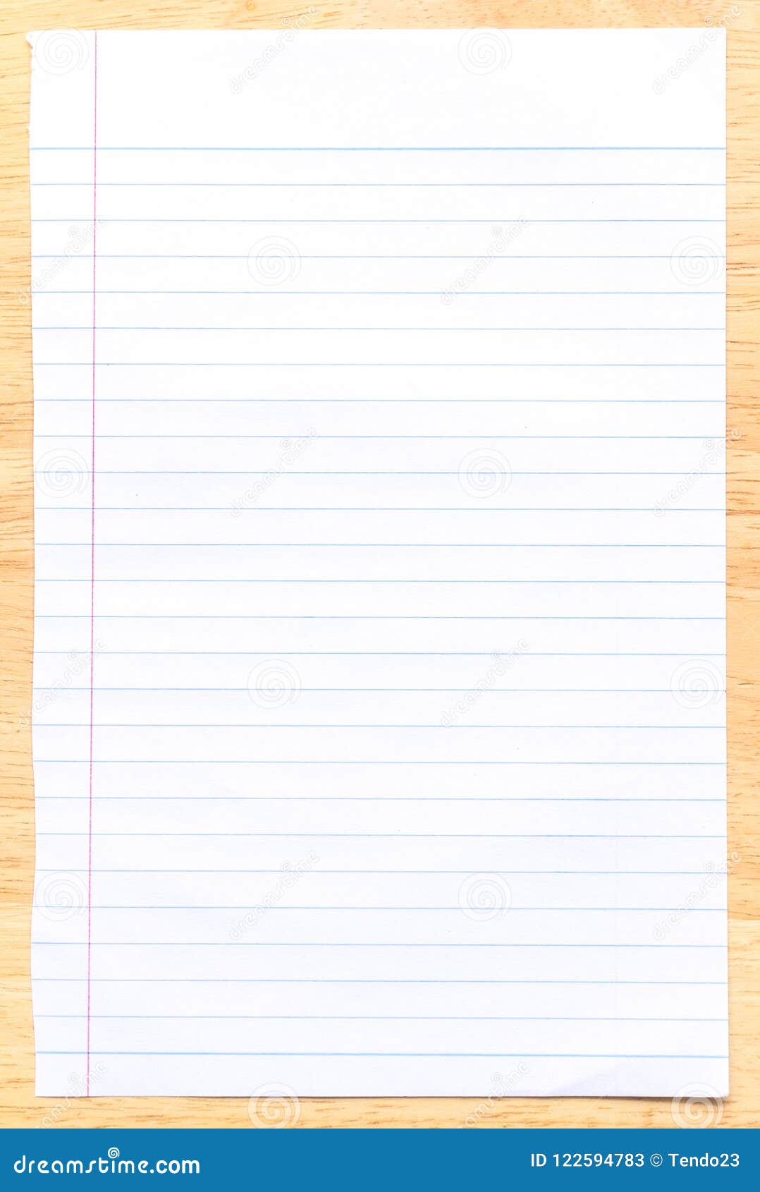 Notebook Lined Paper on Wood Background Stock Image - Image of ...