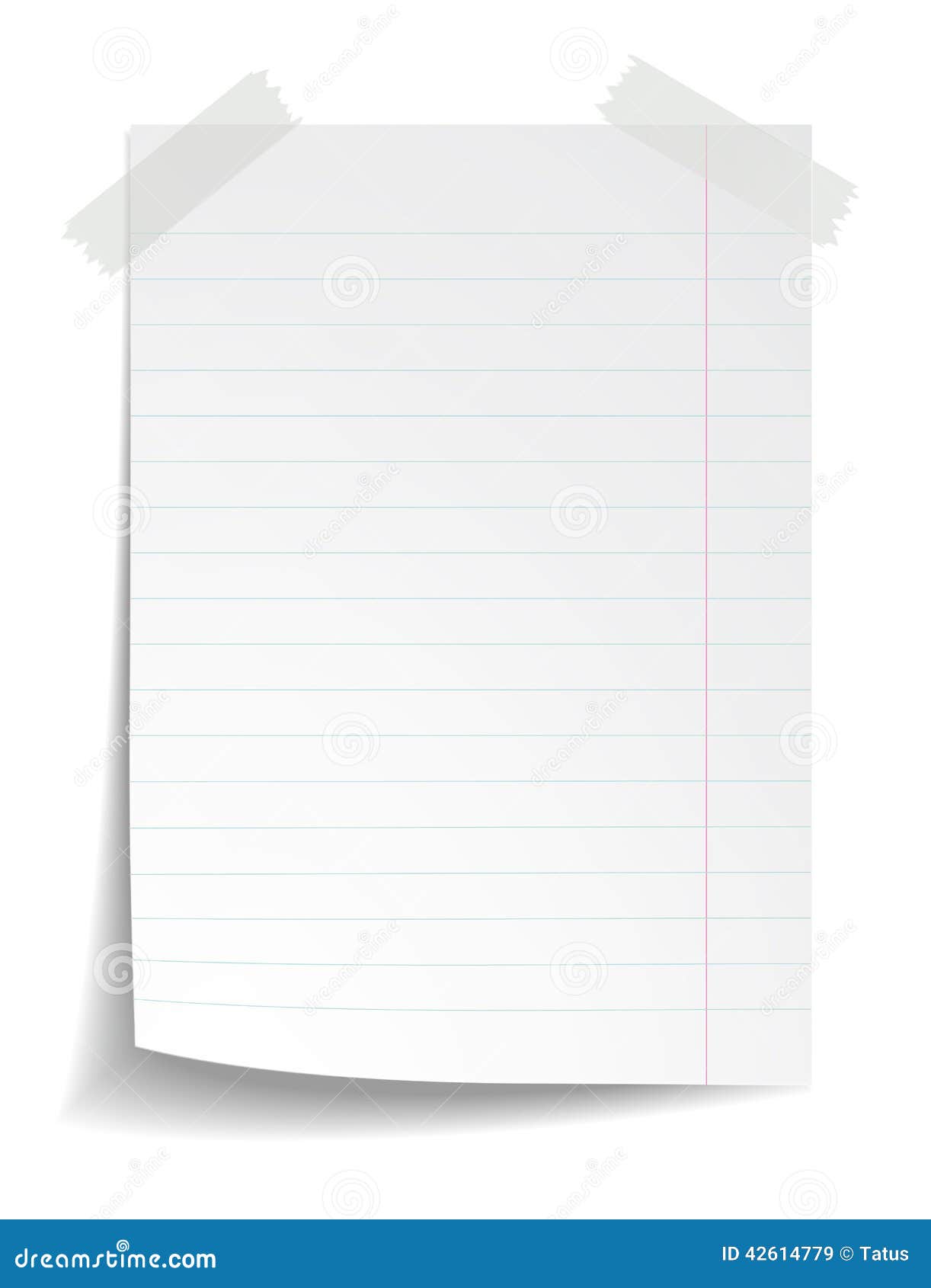 White notebook paper stock vector. Illustration of organized - 42614779