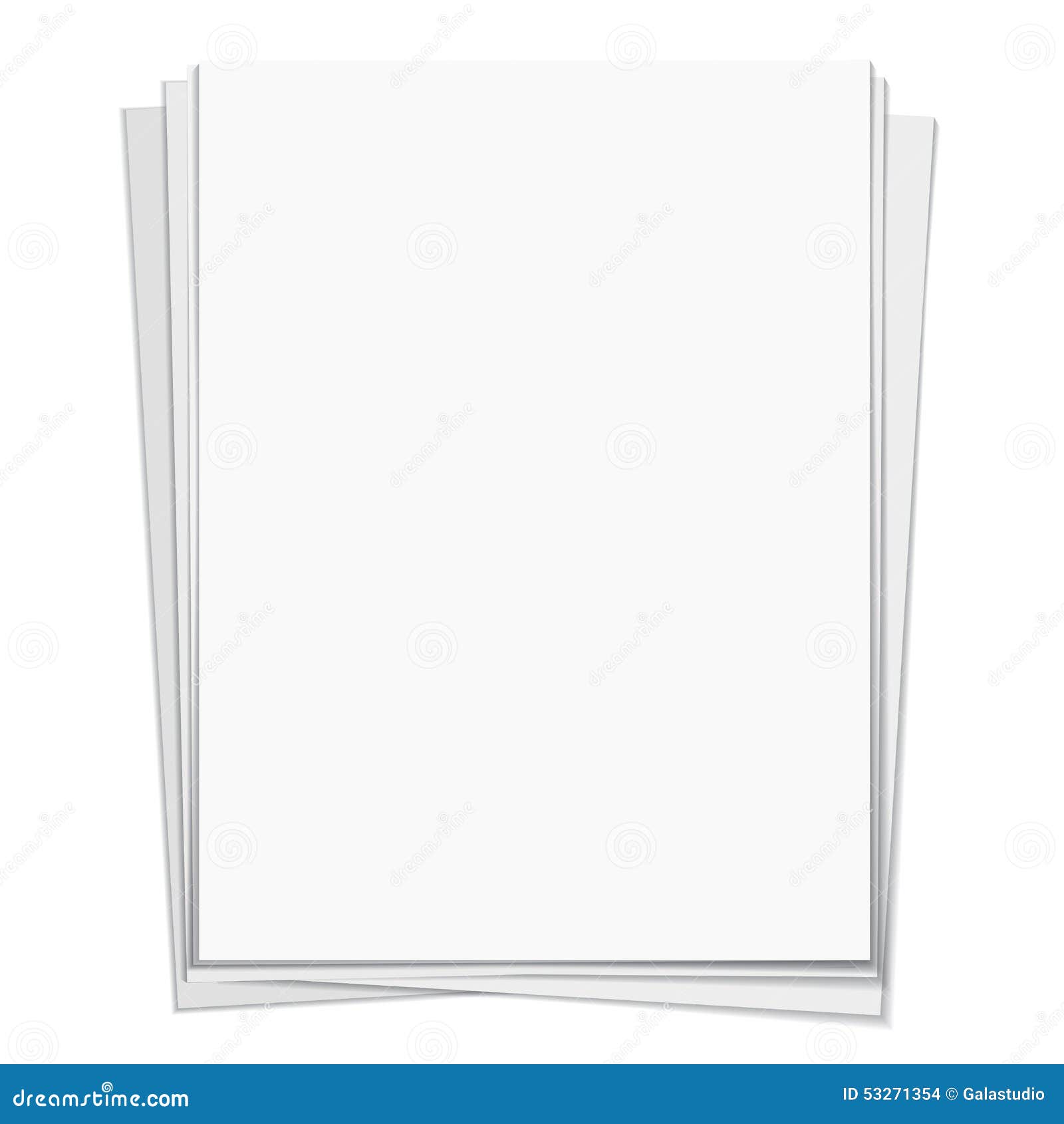 White Notebook Paper Isolated on White Background. Stock Illustration ...