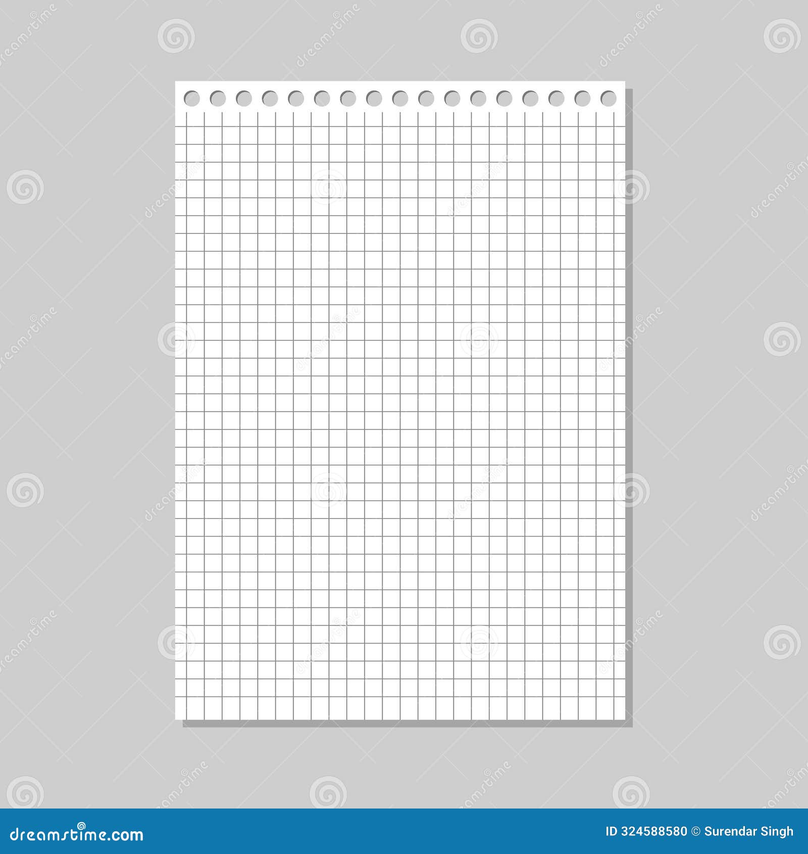 White Notebook Paper with Square Boxes, Scrapbooking. Grid Lines, Math ...