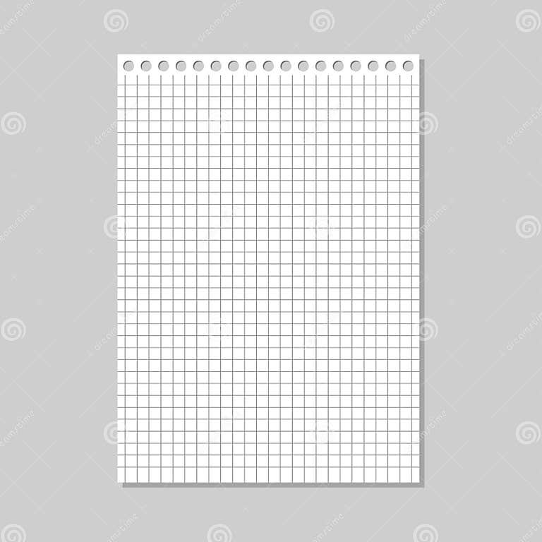 White Notebook Paper with Square Boxes, Scrapbooking. Grid Lines, Math ...