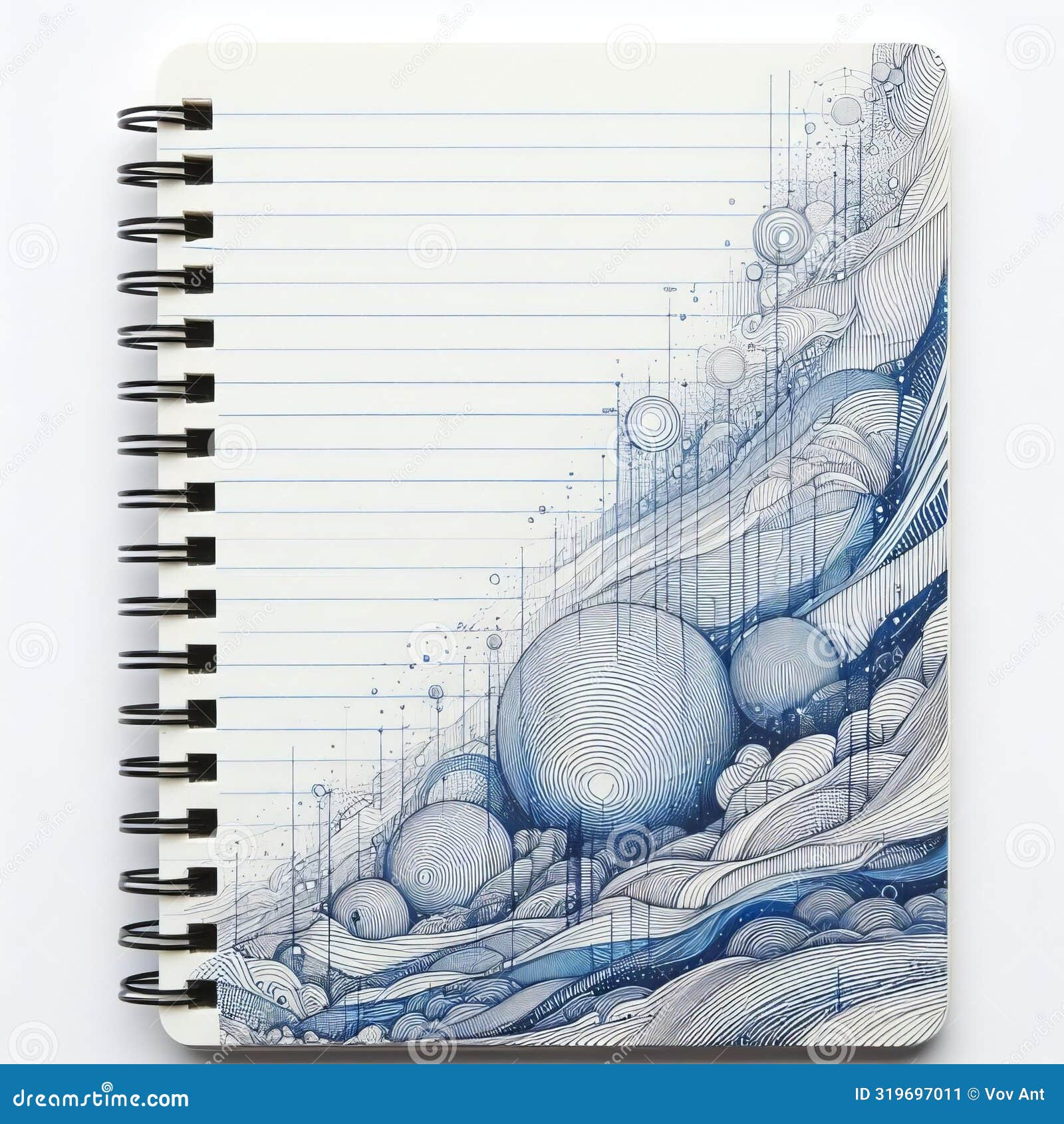 White Notebook Paper Texture With Blue Lines And A Margin, Per Stock ...