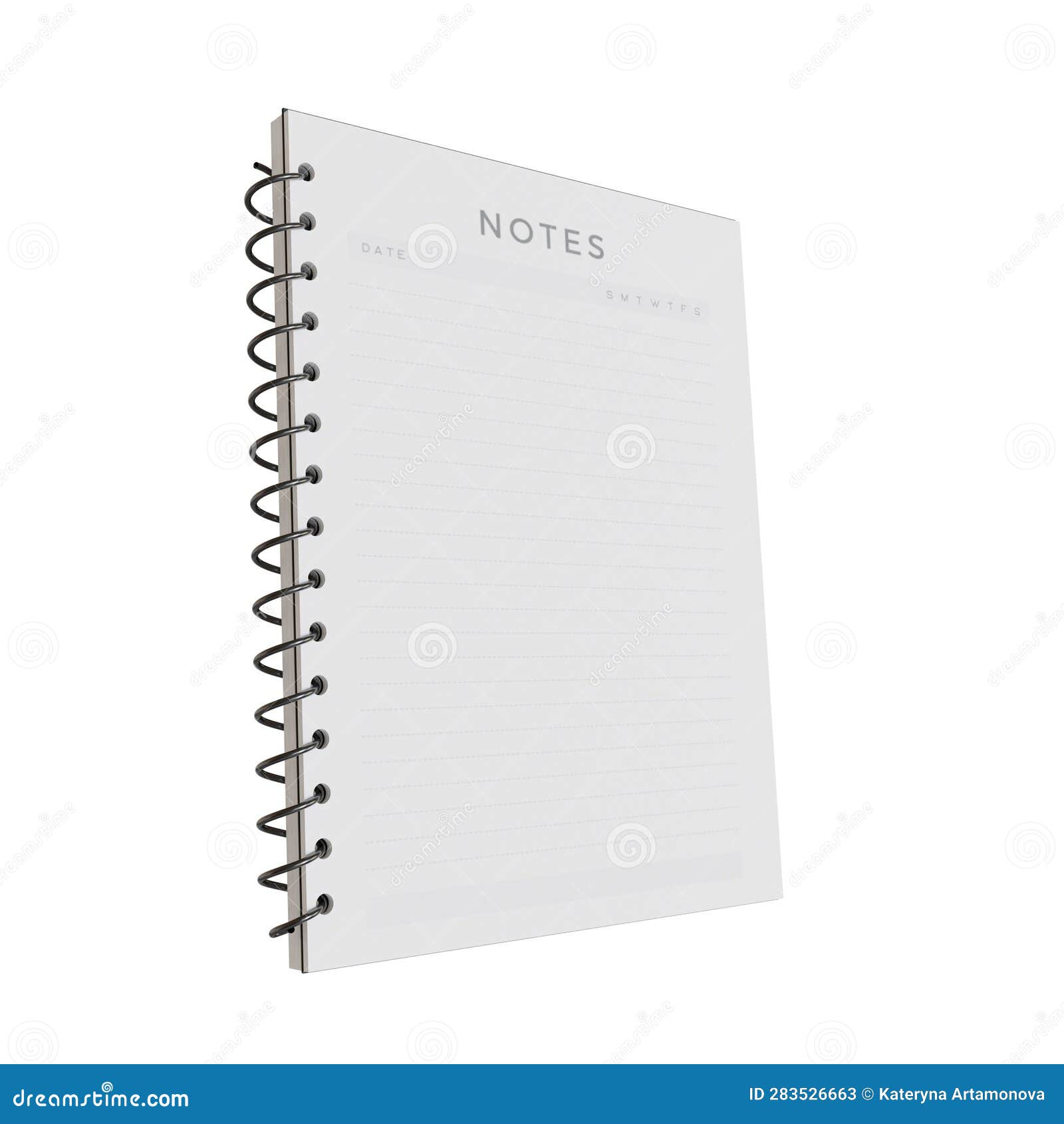 White Notebook. Realistic 3D Render. Isolated on White Background ...