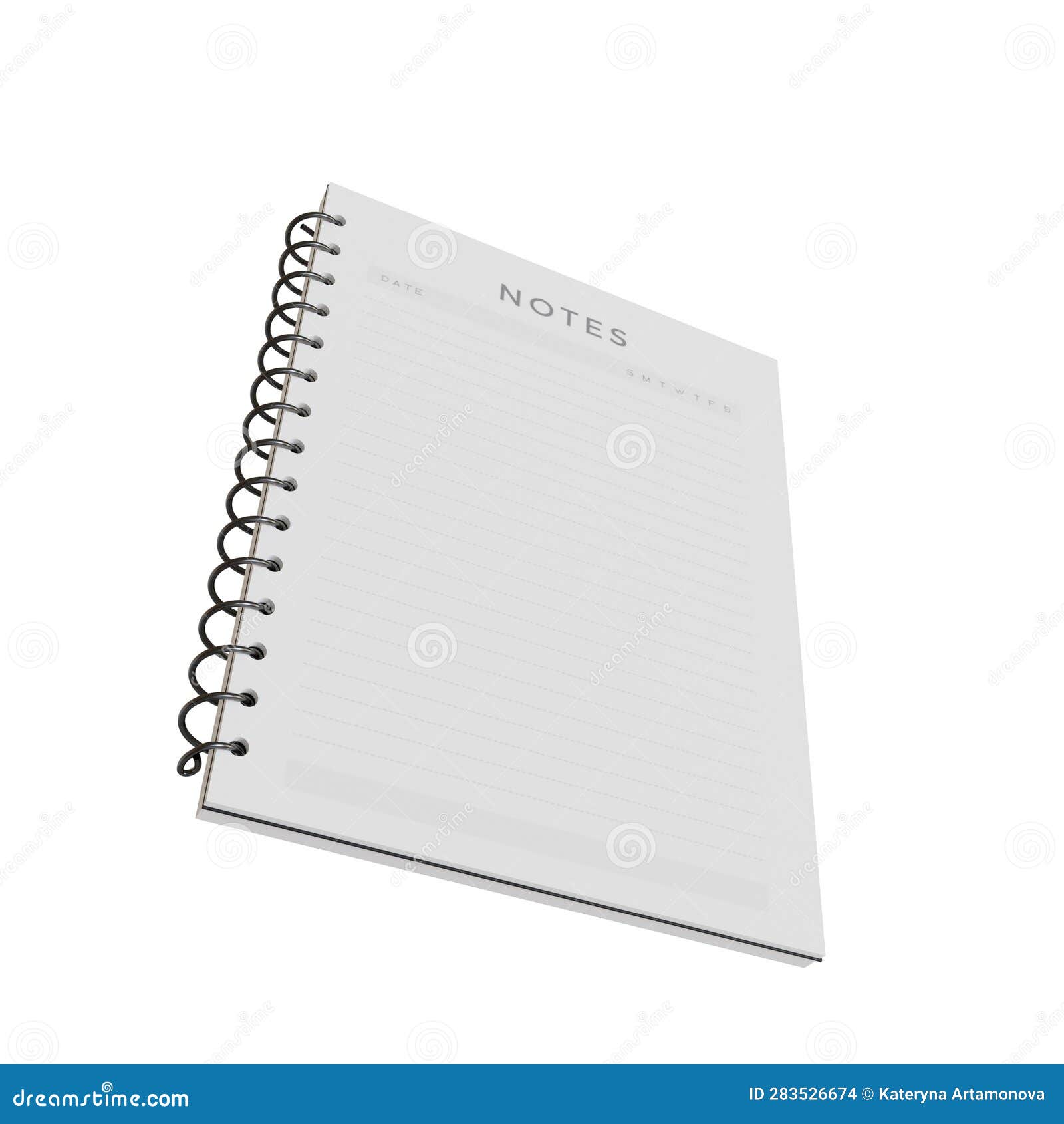 White Notebook. Realistic 3D Render. Isolated on White Background ...
