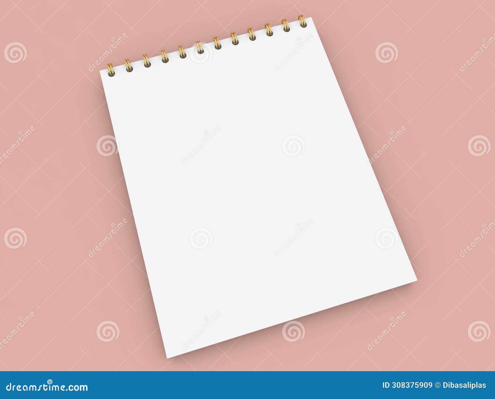 White Notepad Mockup on Orange Background . Stock Illustration ...