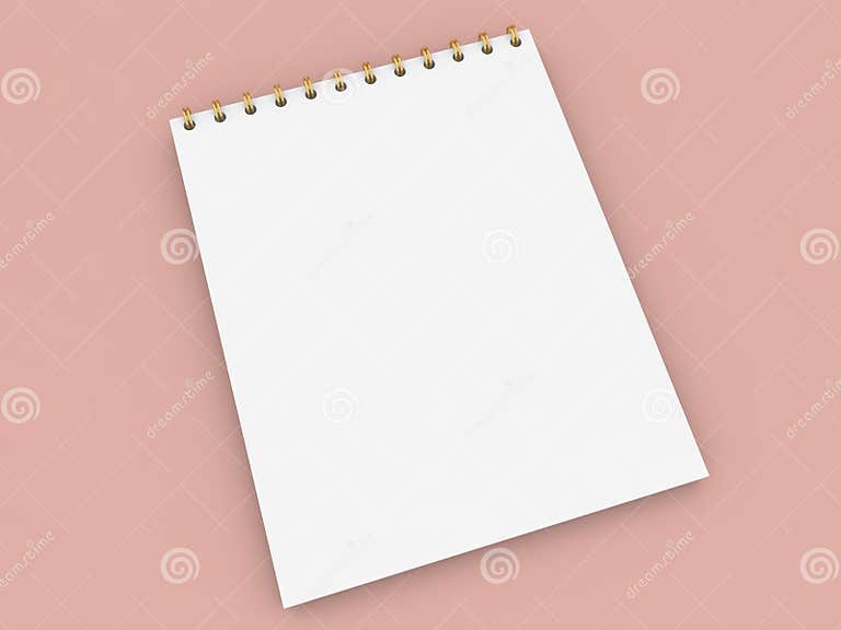 White Notepad Mockup on Orange Background . Stock Illustration ...