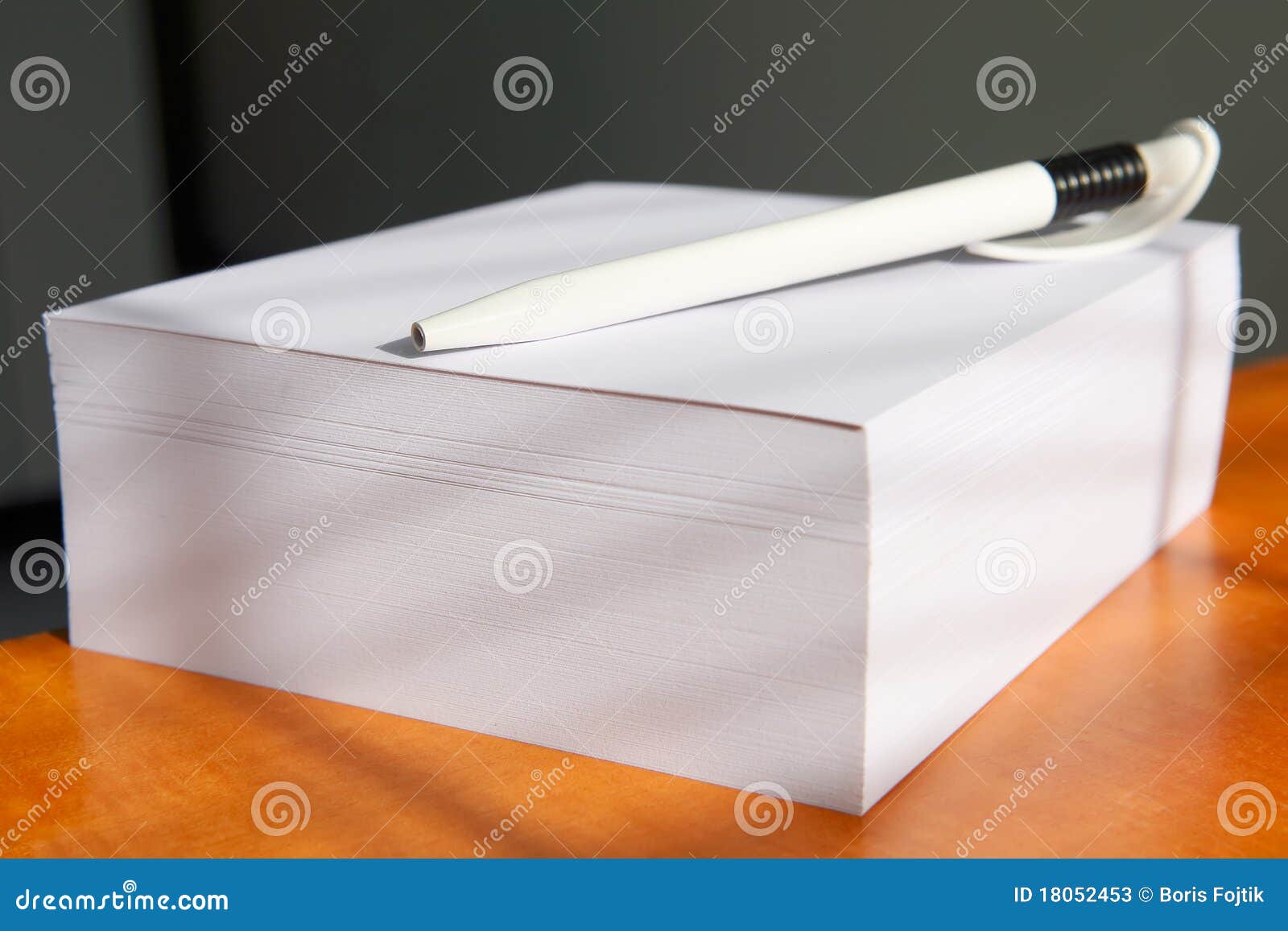White notepad with a pen stock image. Image of paper - 18052453