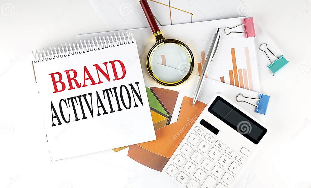 White Notepad Text BRAND ACTIVATION with Diagram,chart,calculator on ...
