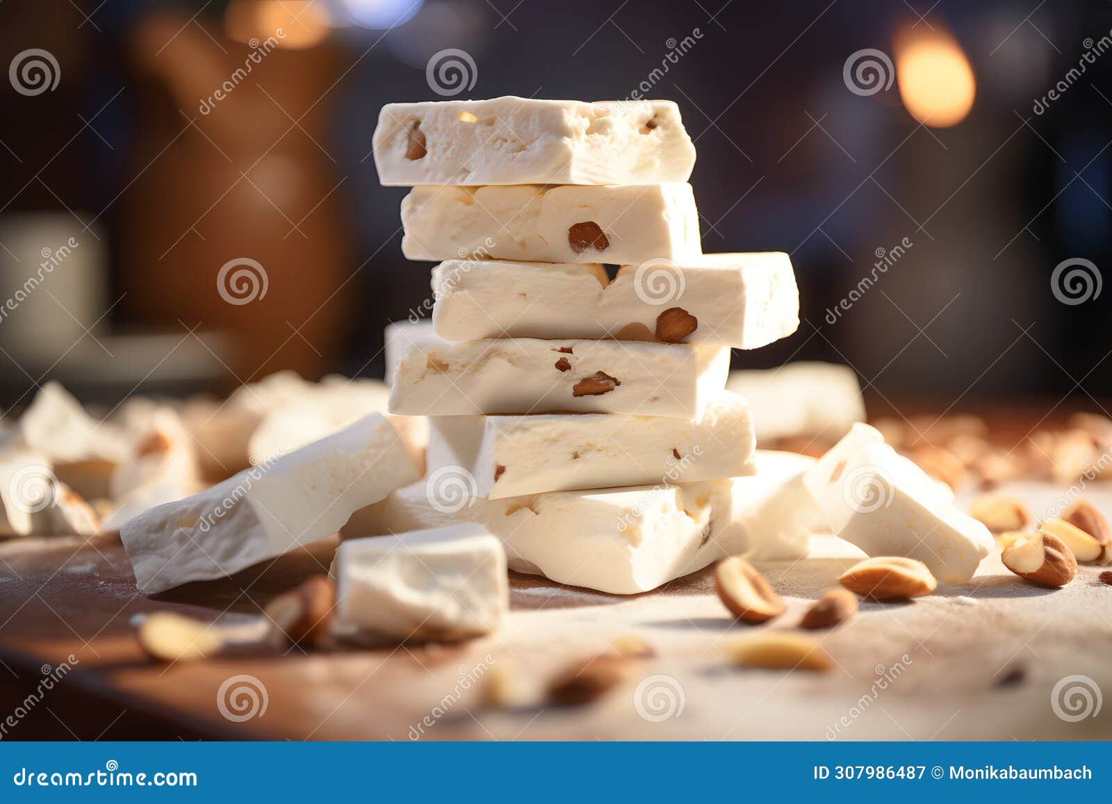 White Nougat Bars With Nuts Royalty-Free Stock Photography ...