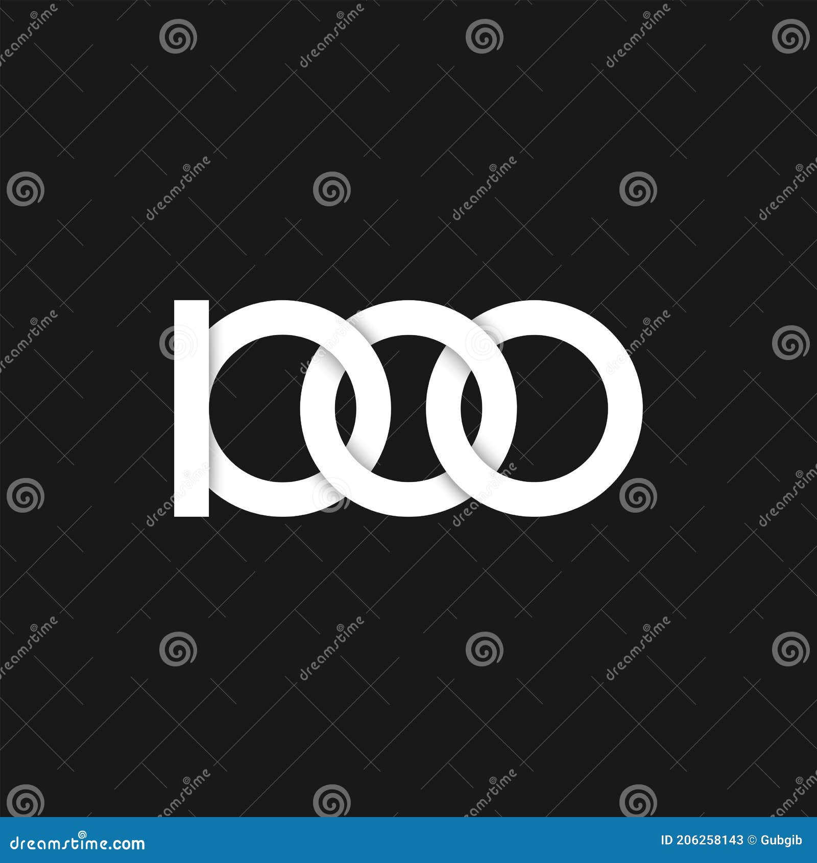 White Number 1000 Logo on Gray Background Stock Vector - Illustration ...
