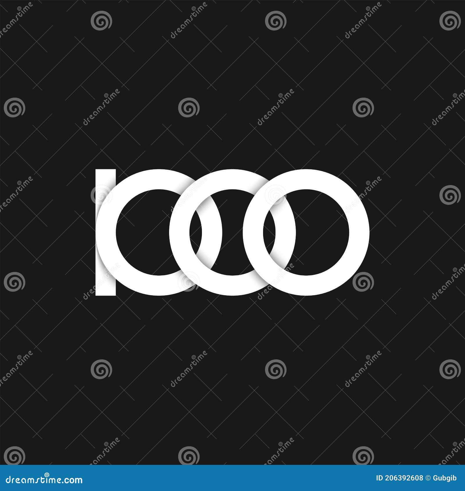 White Number 1000 Logo on Gray Background Stock Vector - Illustration ...