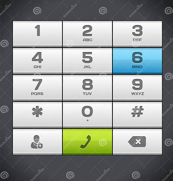 White Number Phone Keypad stock vector. Illustration of interface ...