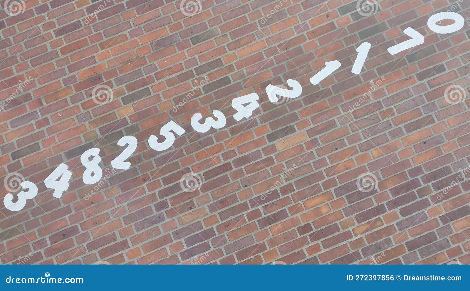 White Numbers on Brick Wall Stock Photo - Image of white, mathematics ...