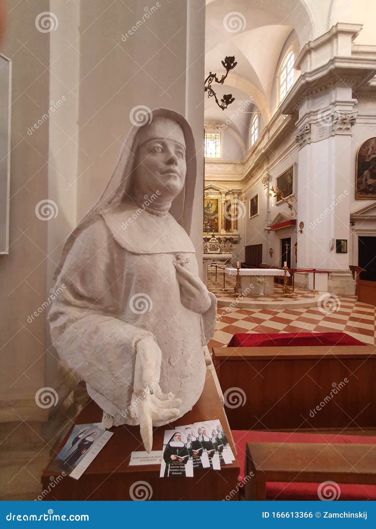 White nun statue. editorial photo. Image of monkish - 166613366